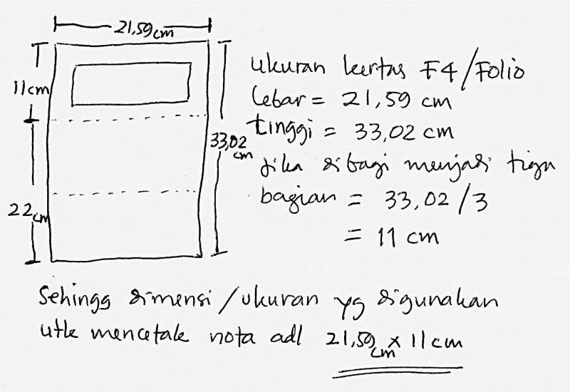 Membuat Blanko Nota Penjualan 1/3 Folio – Atik Dhama